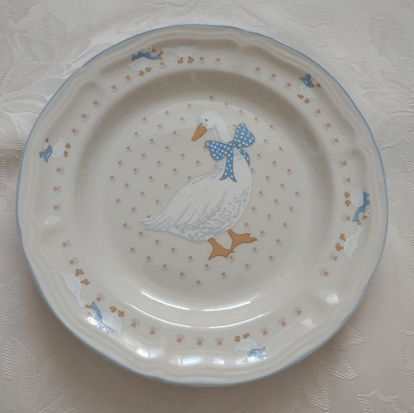 Vintage | Dining | Vintage Rustic Goose Painted Plates Stoneware | Poshmark